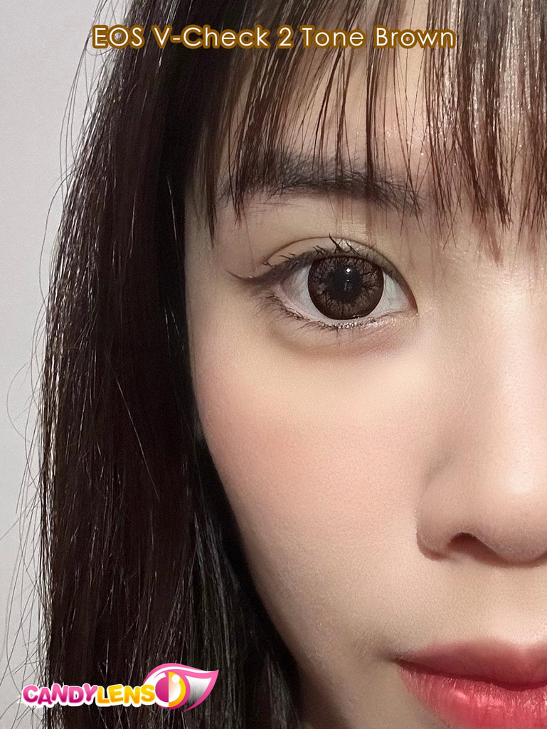 EOS V-Check 2 Tone Brown Color Contact Lens – Candylens